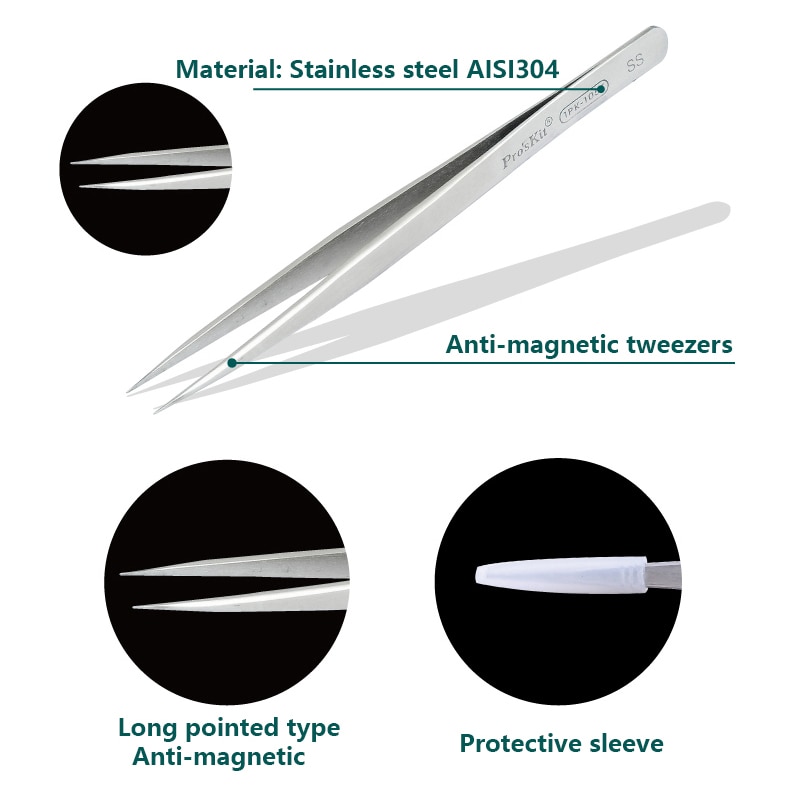 Proskit 7Pcs Corrosiewerende Elektronische Pincet ... – Grandado