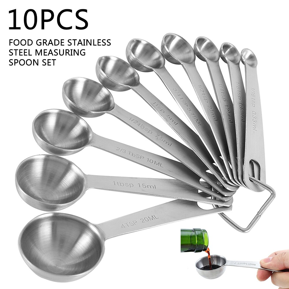10pcs Measuring Spoon Stainless Steel Measuring La... – Grandado