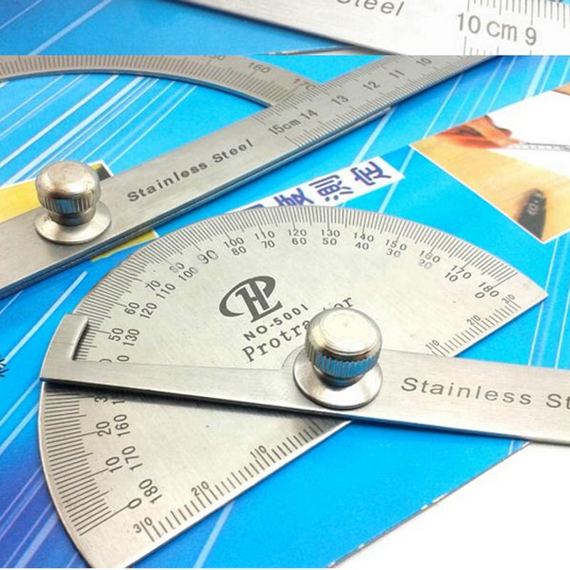 Stainless Steel 180 degree Round Head Protractor A... – Vicedeal