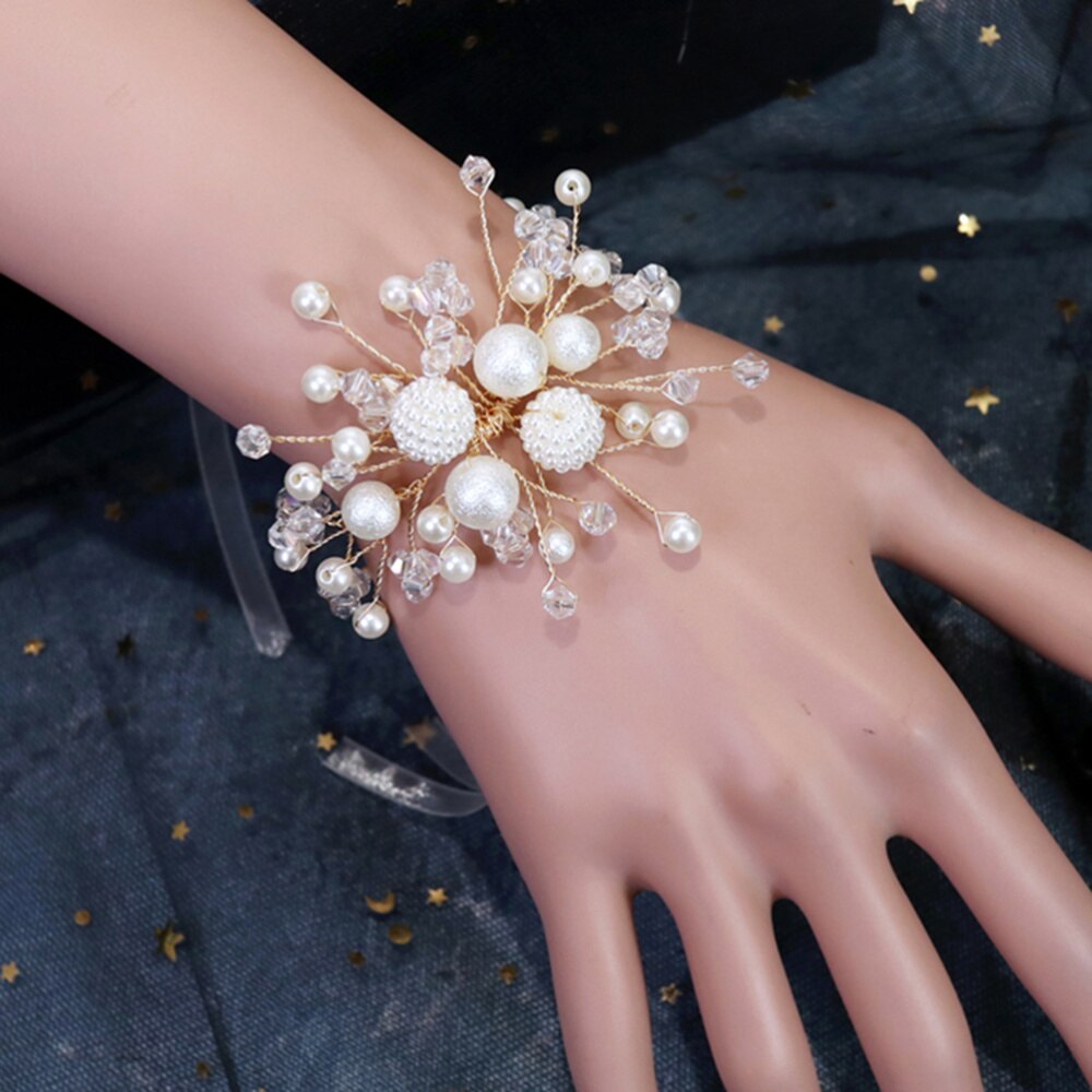1PC Pearl Hand Flower Simple Wedding Wrist Flower ... – Vicedeal