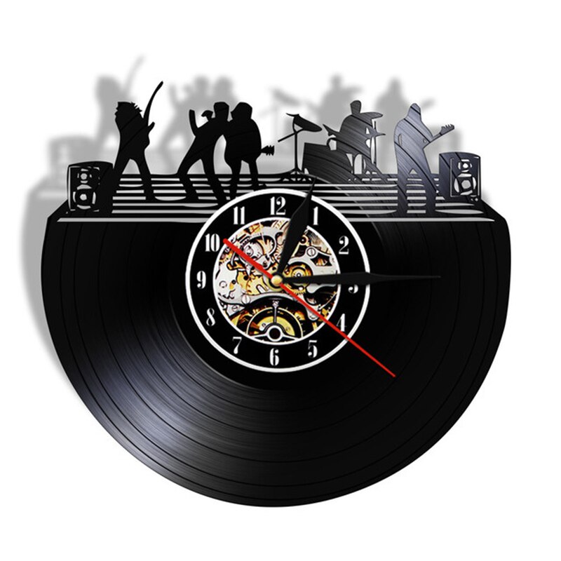 ock Band On Stage Black & White Wall Art Clock... – Vicedeal