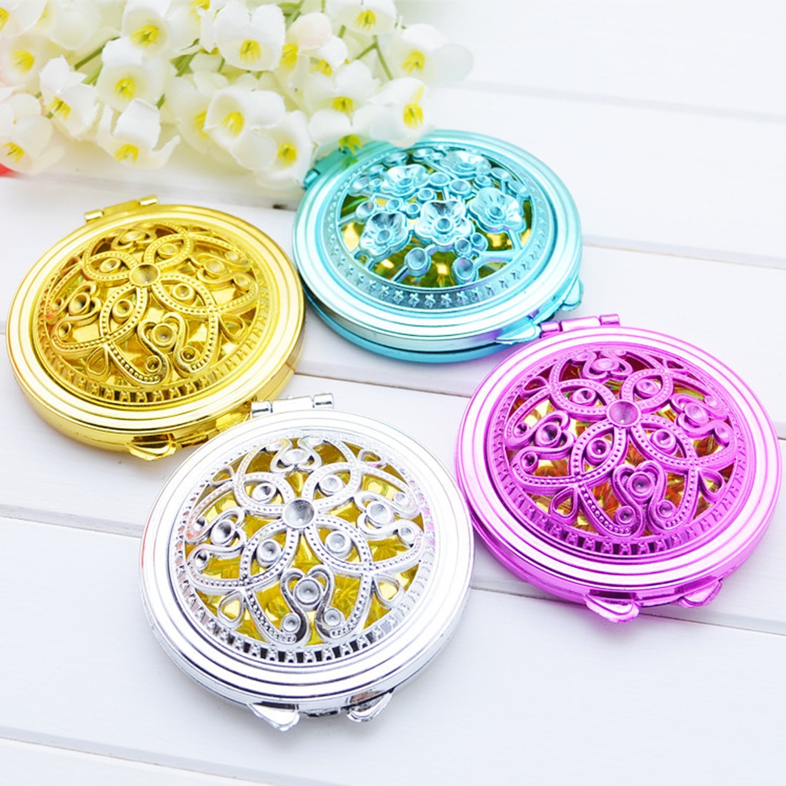 1pc Portable Compact Mirrors Girl Double-Side Fold... – Grandado