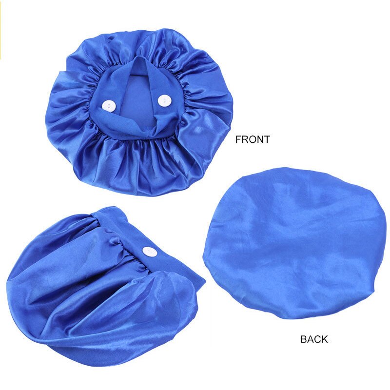 Satin Silk Nightcap Sleep Button Elastic More styl... – Vicedeal