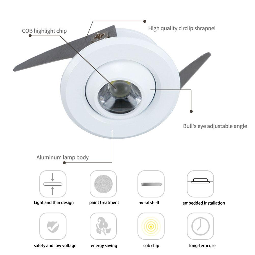 12V LED Under Cabinet Light Angle Adjustable Downl... – Grandado