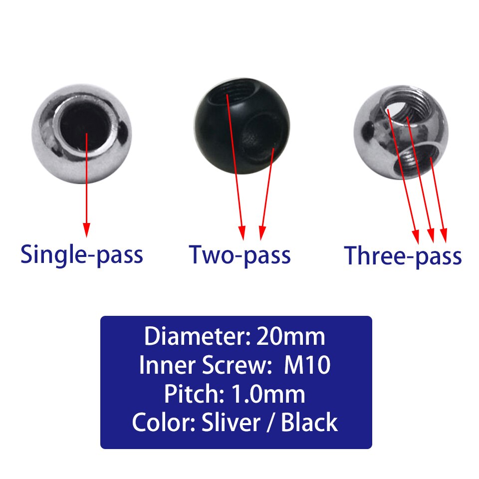 2pcs Internal tooth M10 ball adapter single-pass t... – Grandado