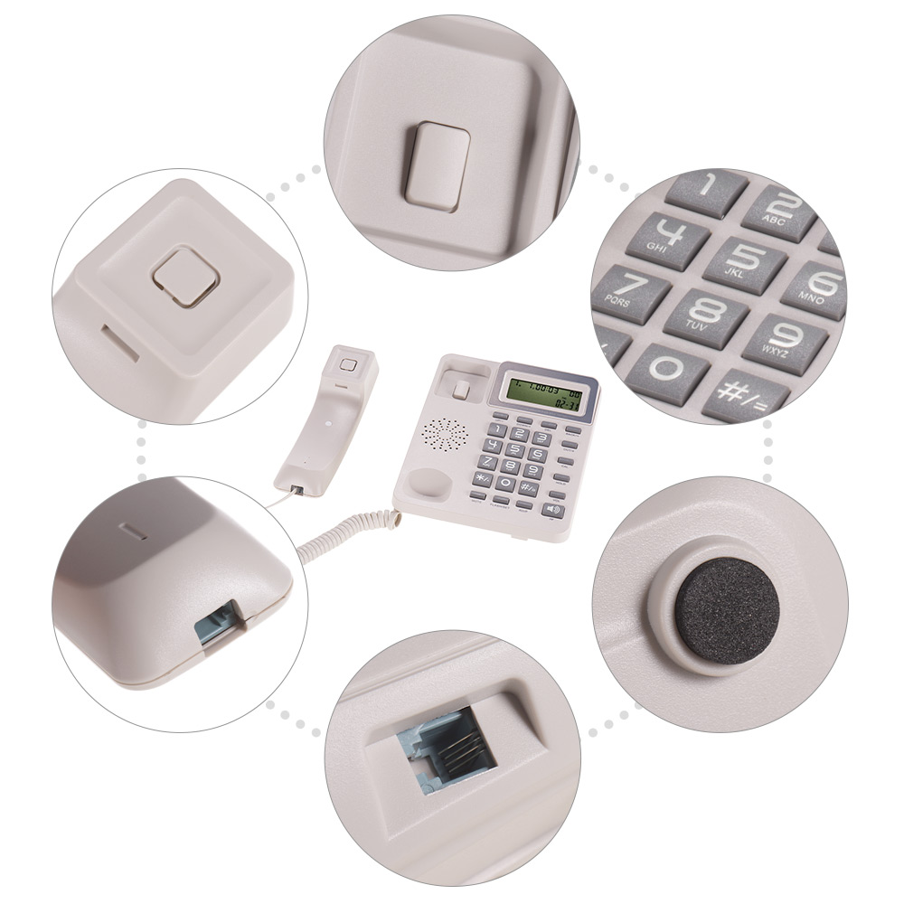 Desktop Corded Landline Phone Fixed Telephone with... – Grandado