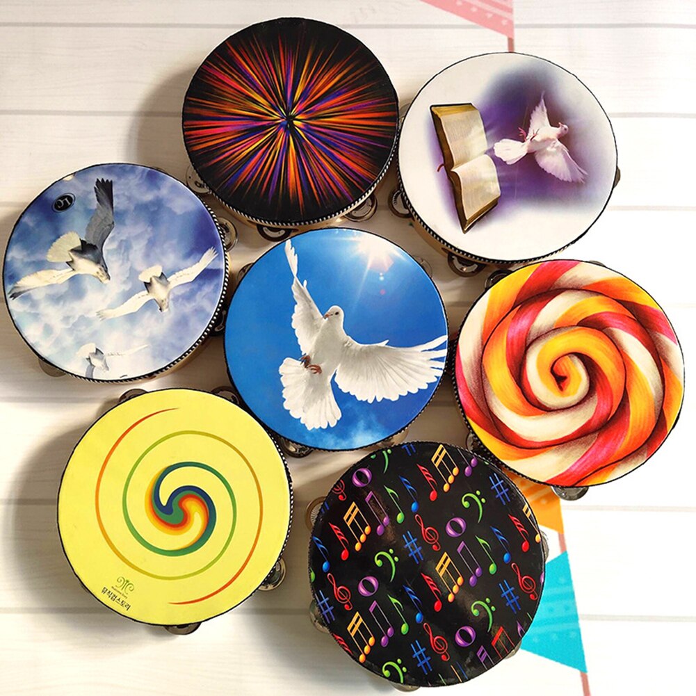 8 inch Dove Lollipop Handheld Tambourine Handbell ... – Grandado