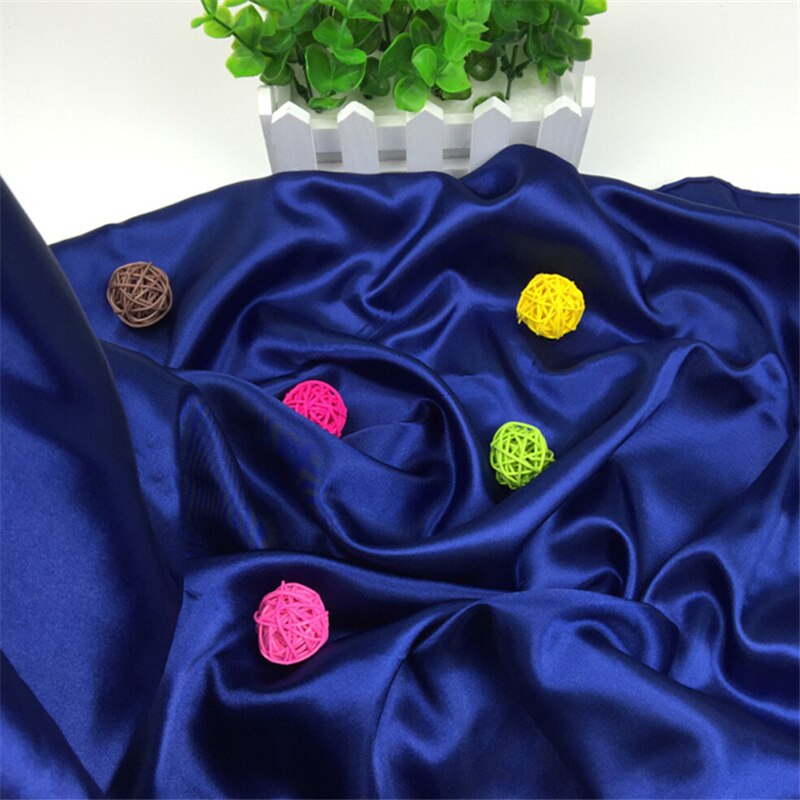 150cm Width 100% Polyester Navy Blue Satin Fabric ... – Grandado