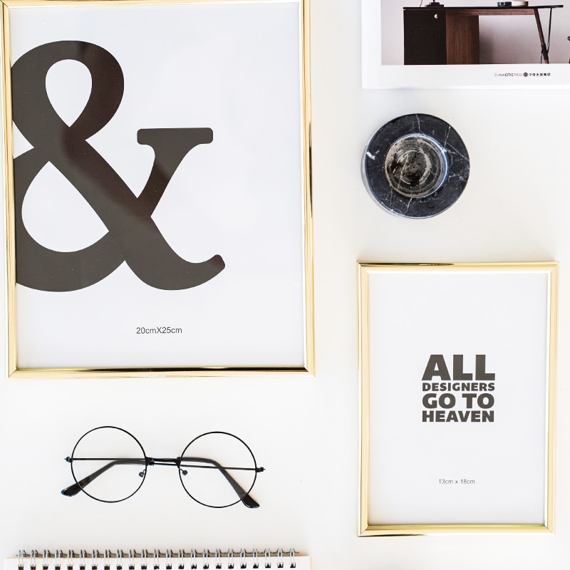 Nordic Golden Plastic Photo Frame Minimalist Luxur... – Grandado