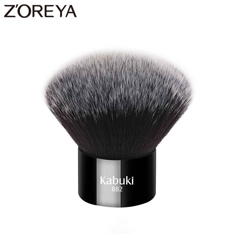 Zoreya-brocha Kabuki negra para mujer, herramienta... – Grandado