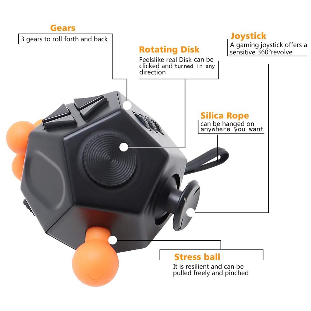 12-Sided Anti Stress Cube Decompression Relieve Di... – Grandado
