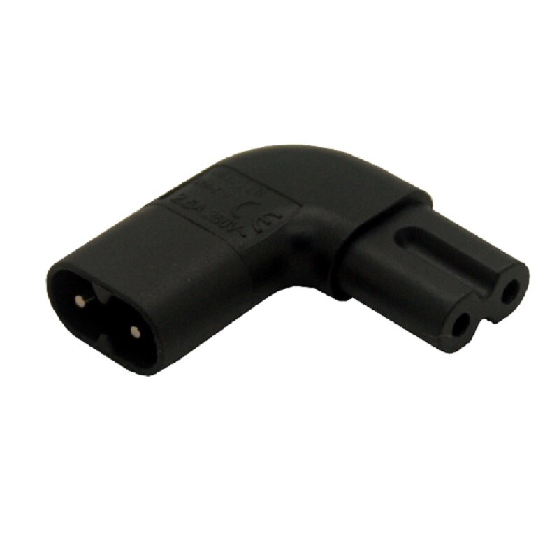 C7-C8 IEC320 C7 om C8 Haakse AC Adapter 90 Graden ... – Vicedeal