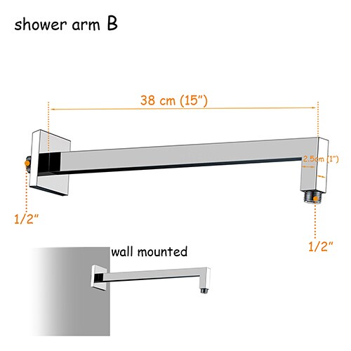 square rain shower head brass polishing chrome hea... – Grandado