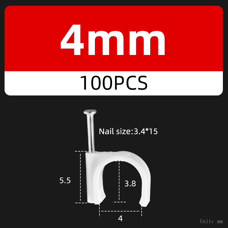 100Pcs Round Cable Clips Holder Management Electri... – Vicedeal