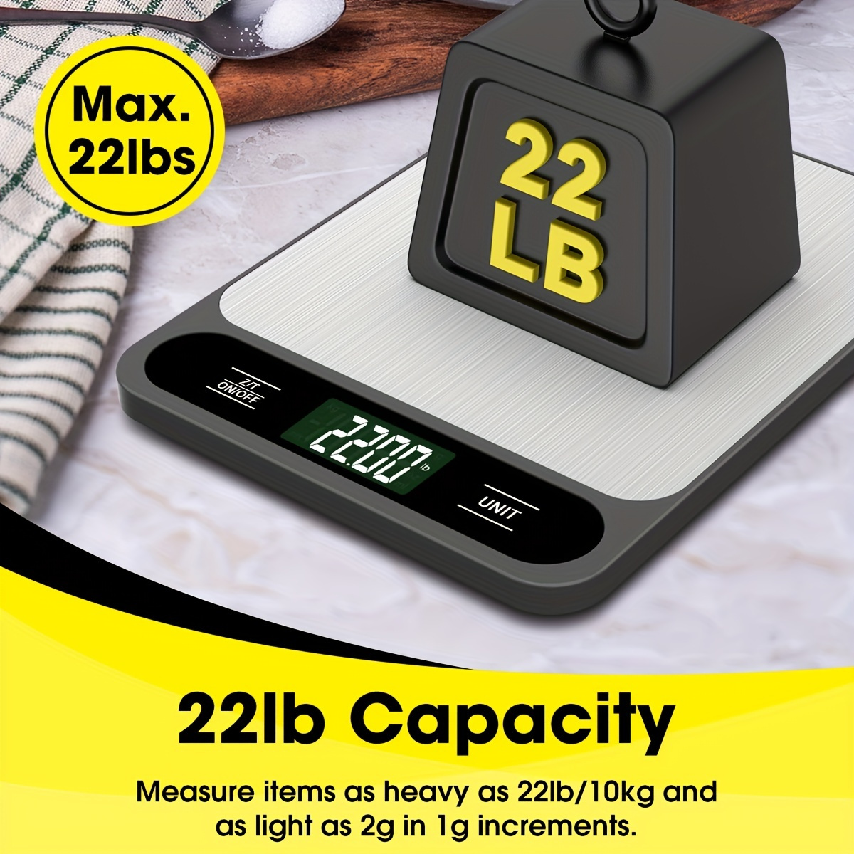 1pc Black And White Food Scale 10 Kilograms Digita... – Grandado