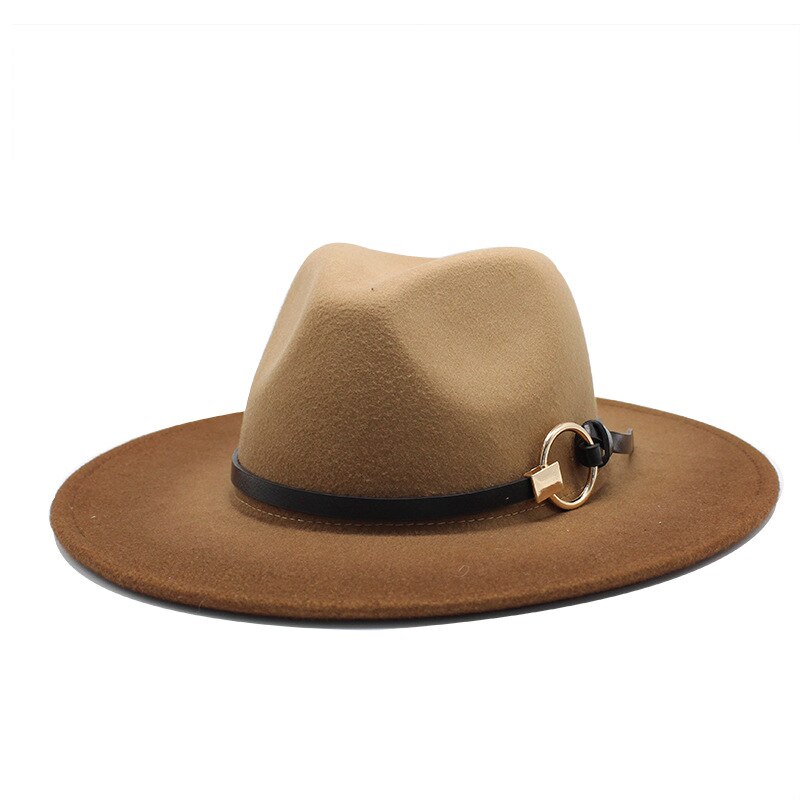 Wool Jazz Fedora Hats Casual Men Women Leather Sue... – Grandado