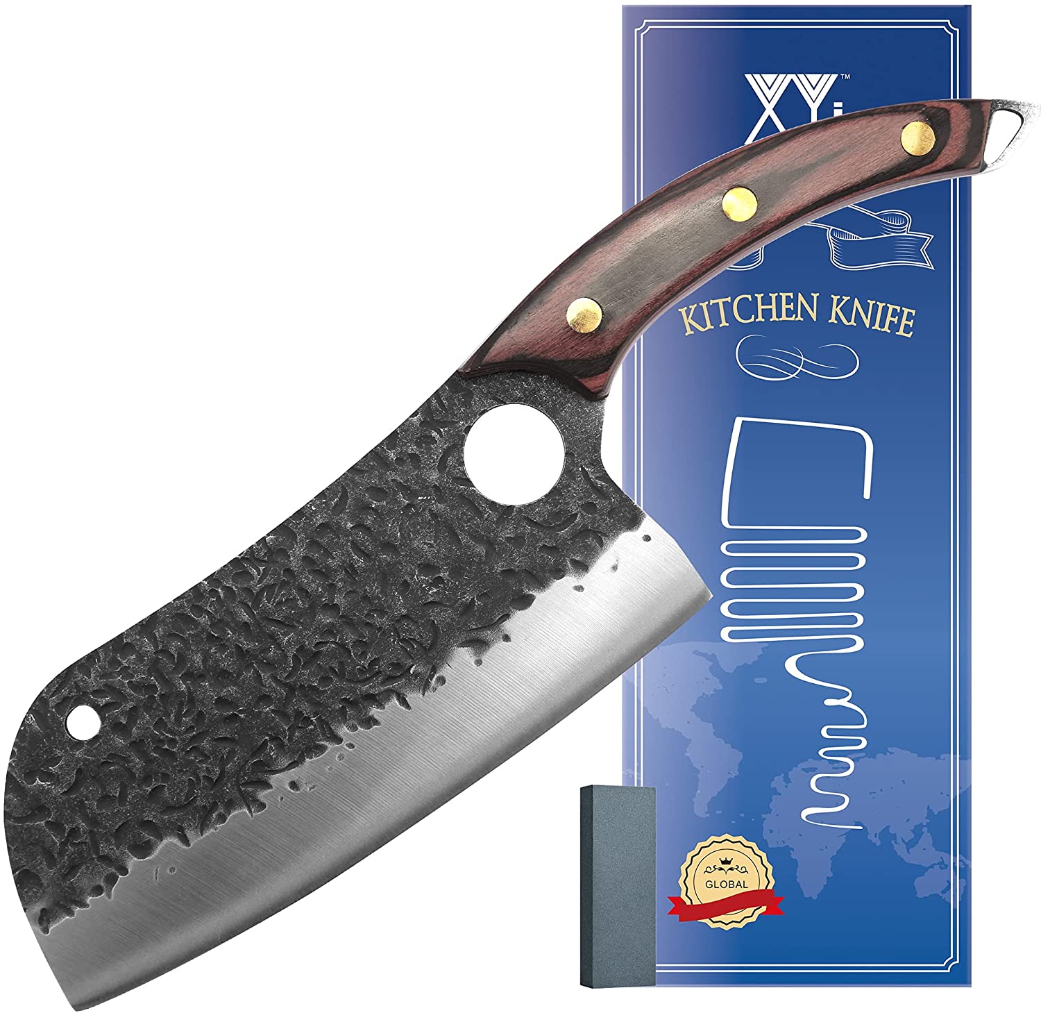 XYJ Full Tang Serbian Butcher Knife 7 Inch Hammere... – Grandado