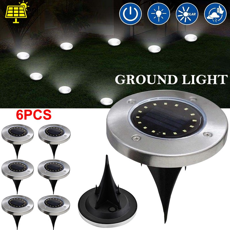 6 Pack/lot 16 LED Solar Ground Lamp Buried Garden ... – Grandado