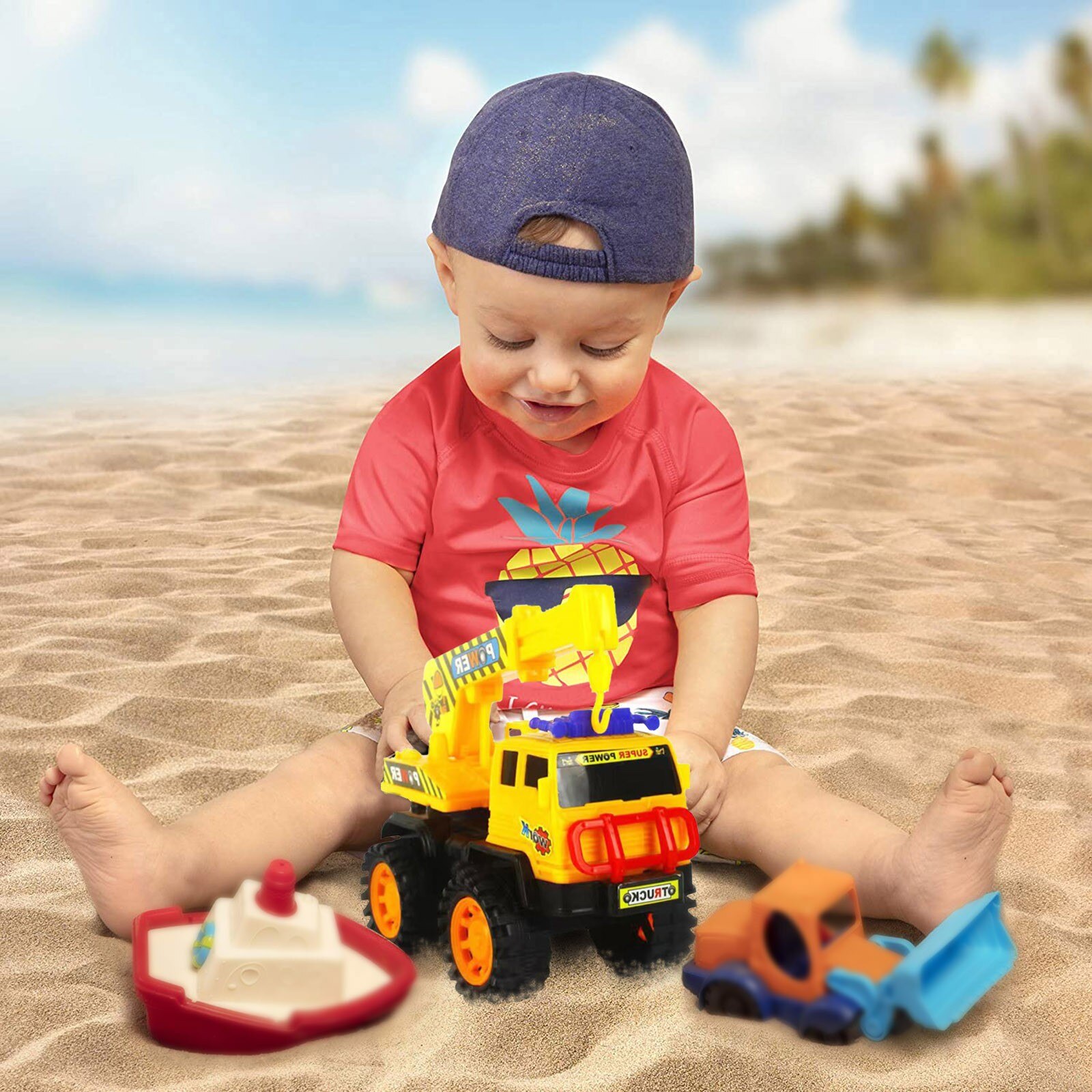 40# Big Size Beach Toy Car Engineering Car Vehicle... – Grandado