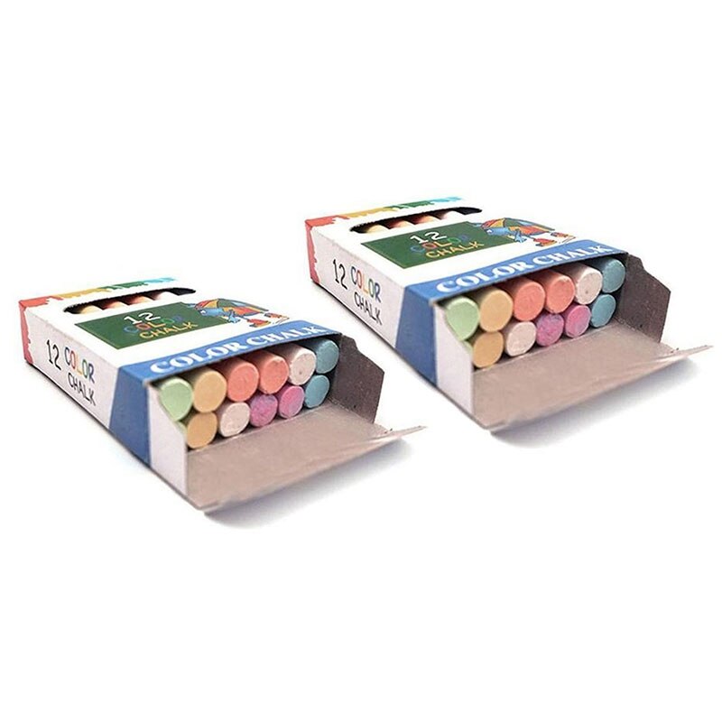 24PCS/2 BOX Nontoxic Chalk 6-Color Washable Art Pl... – Grandado