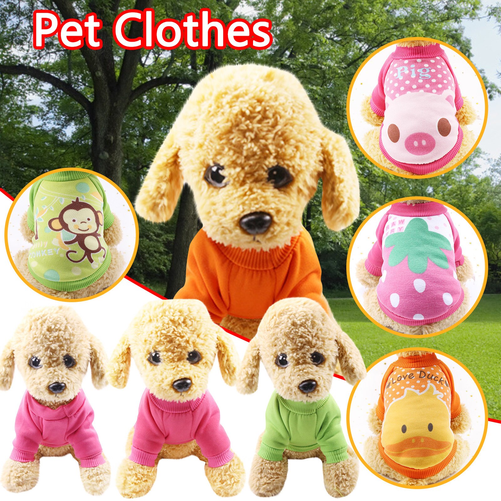 dog clothes trend Cartoon dog clothes pet clothes ... – Vicedeal