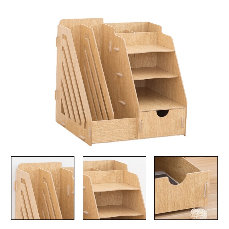 Multi-Functional Office Supplies File Racks Wooden... – Grandado