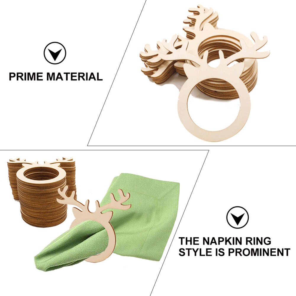 30 Pcs Dinning Table Decor Wood Napkin Ring Napkin... – Grandado