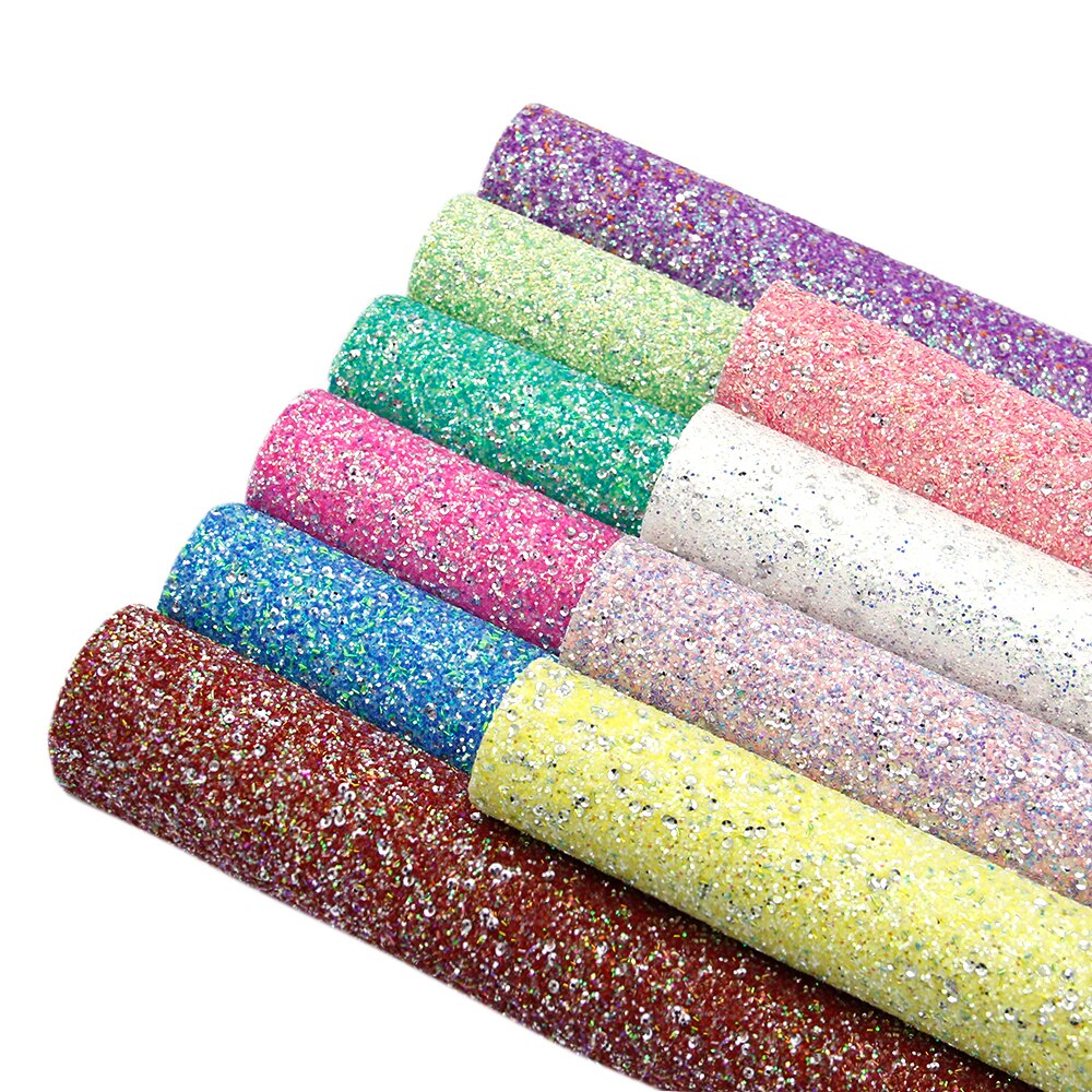 Tela gruesa de piel sintética con purpurina para c... – Grandado