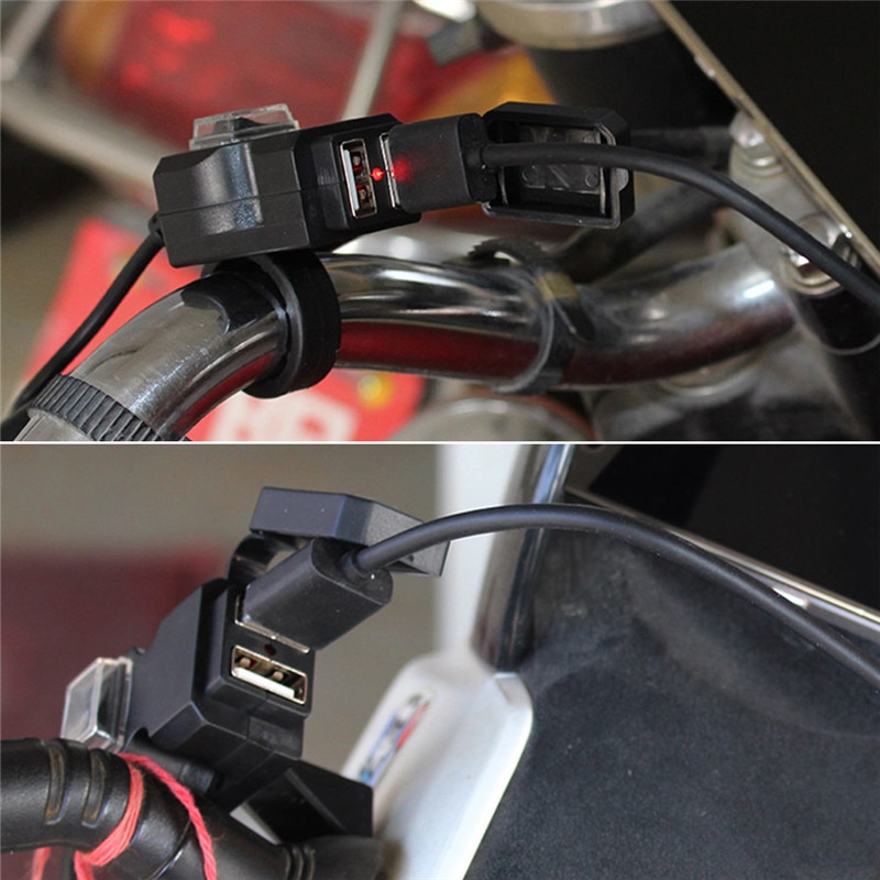12V Dual USB Motorcycle Handlebar Charger Supply S... – Grandado