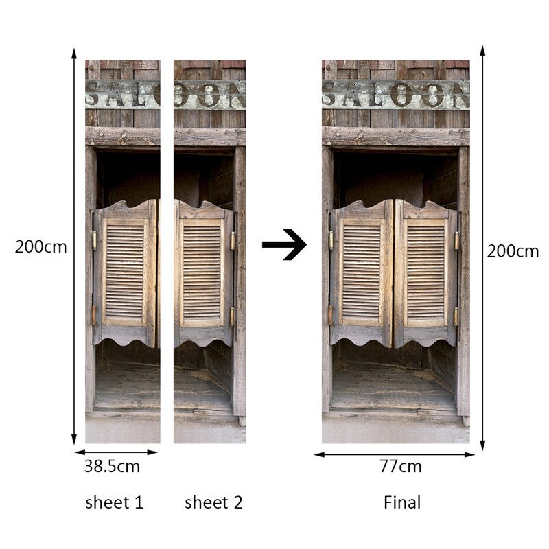 Imitation Saloon Hotel Door Sticker Living Room Wo... – Grandado