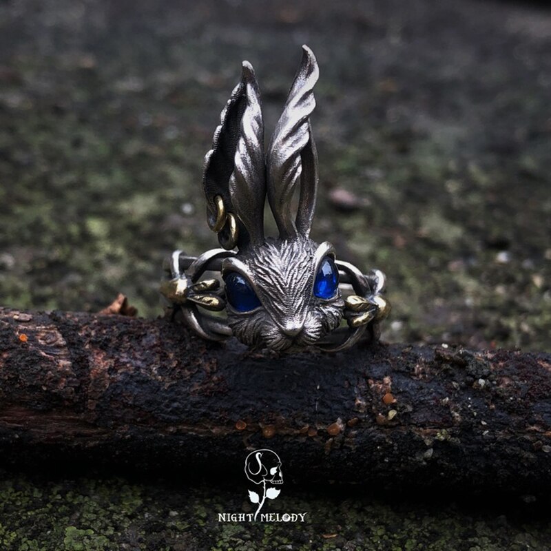 Fantasy Fairy Tale Blue Eyes Bunny Ring Cute Big E... – Vicedeal