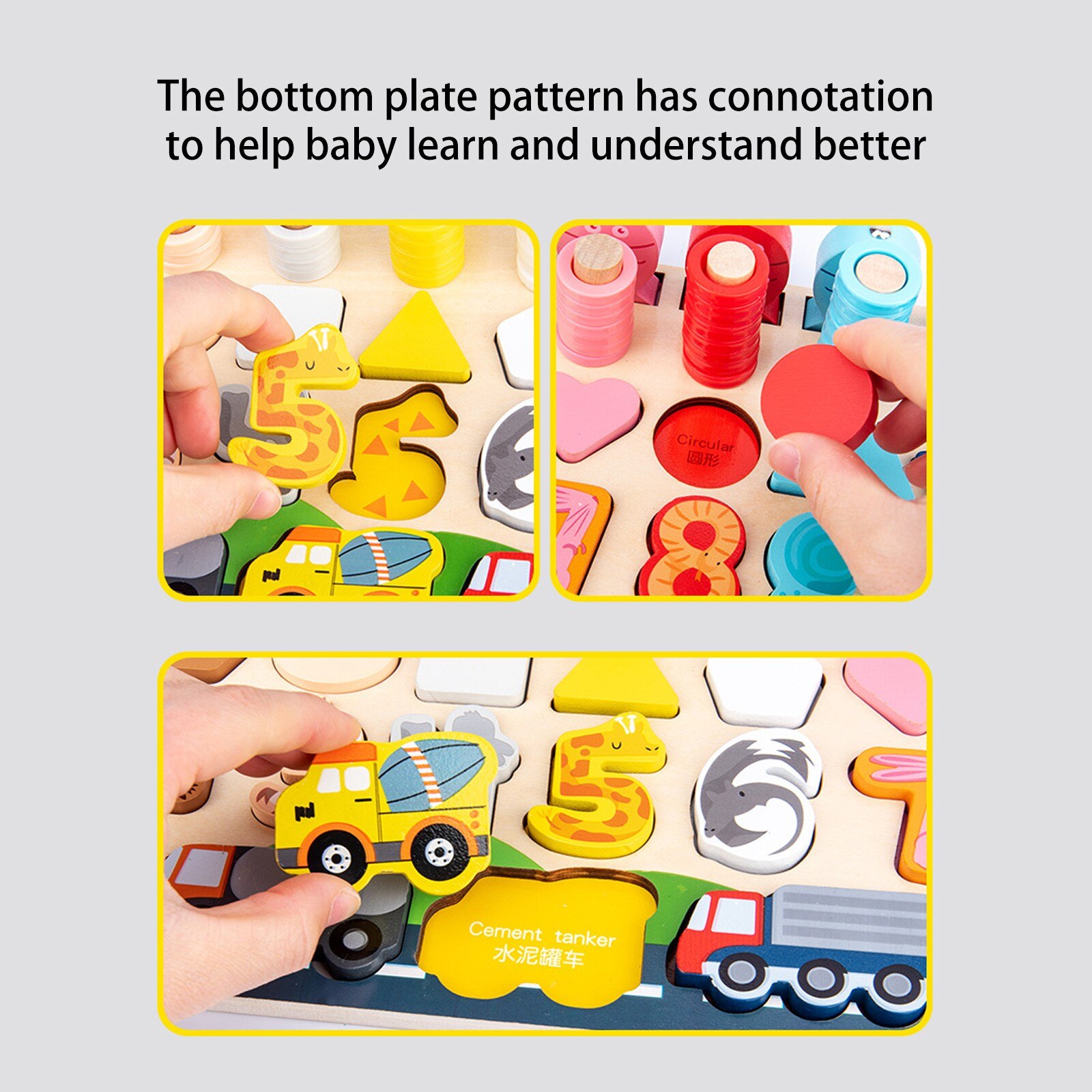 Wooden Number Alphabet Puzzles Shape Sorting Count... – Vicedeal