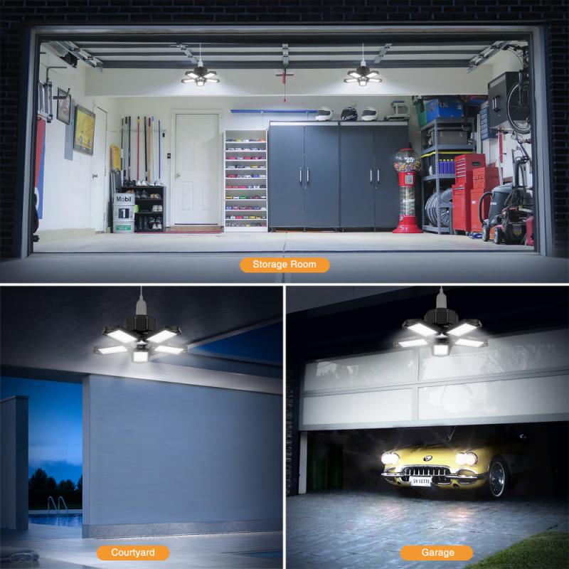 80W 100W LED Garage Licht 360 Grad Verformbaren De... – Grandado