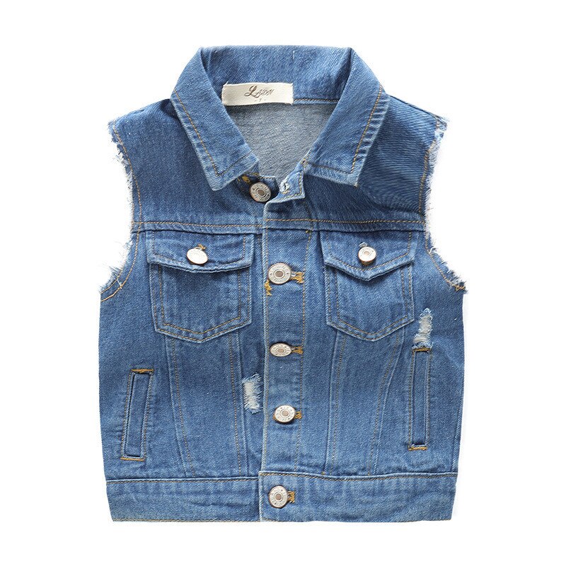 Little Kids Boys Vest Outwear Children Denim Sleev... – Grandado