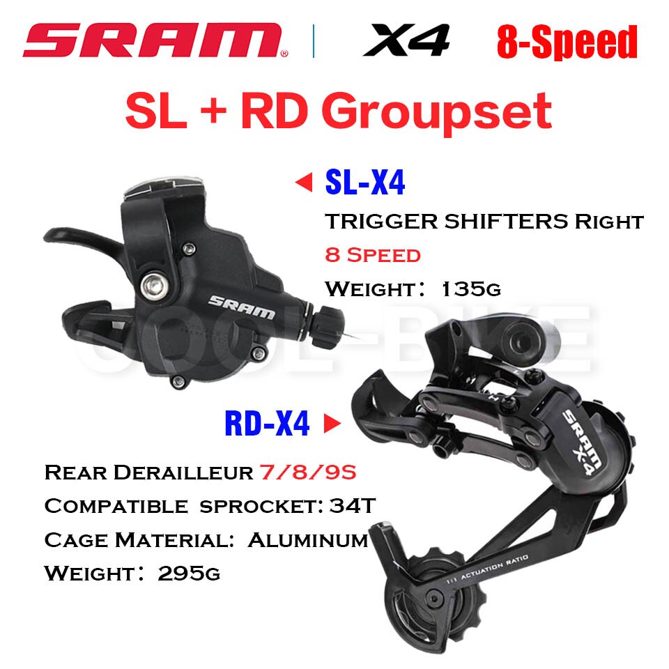 SRAM X4 MTB bicycle Groupset Trigger Shifter Lever... – Grandado