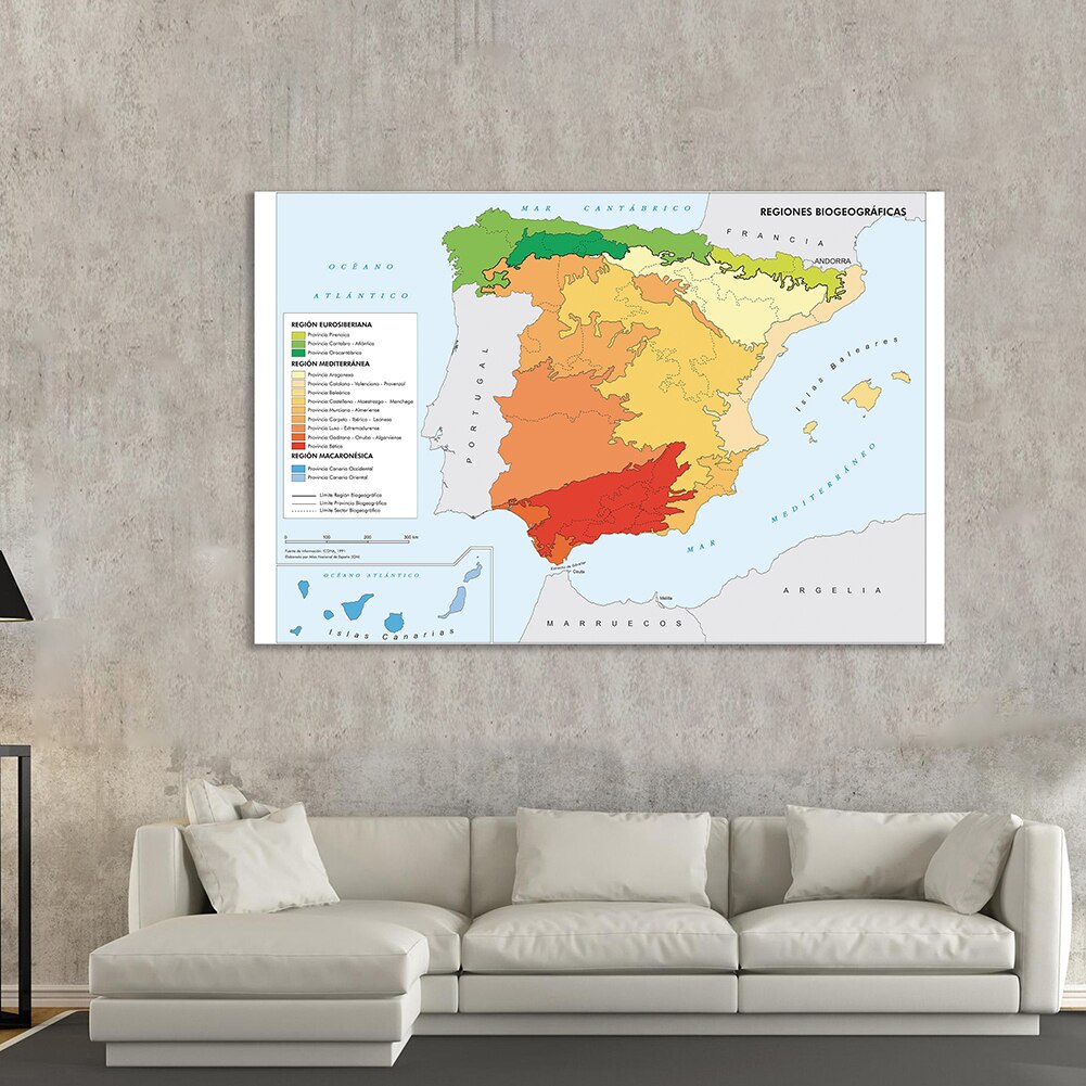 150*100cm Map of The Spain (In Spanish ) Wall Art ... – Grandado