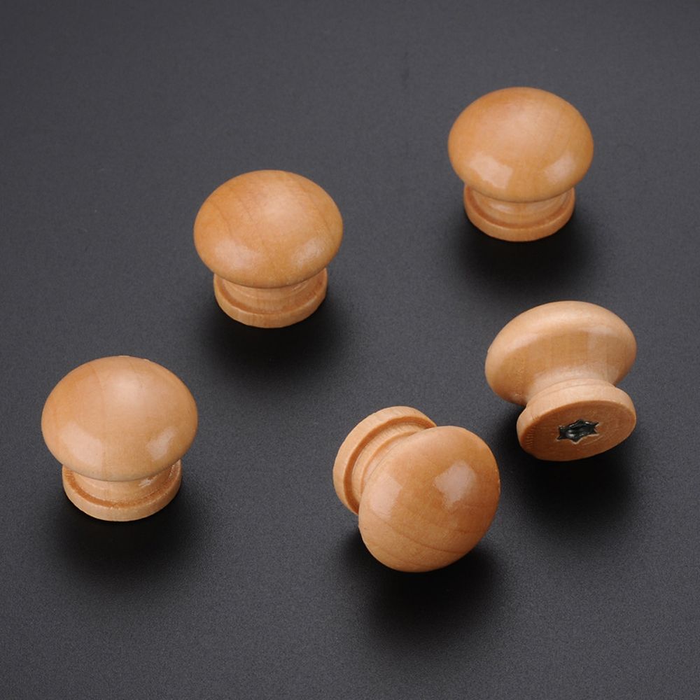 10Pcs Door Pull Handles Natural Wooden Round Cabin... – Grandado