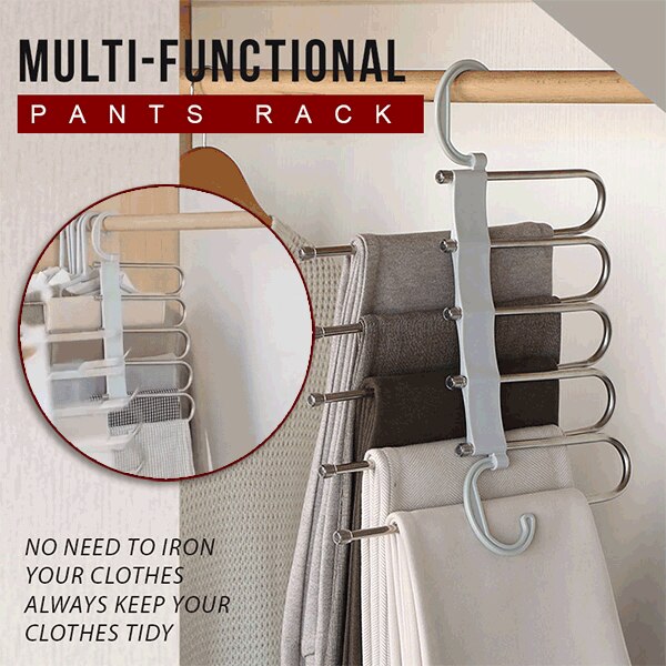 5 In 1 Pants Rack 5 Levels Stainless Steel Multi-f... – Vicedeal