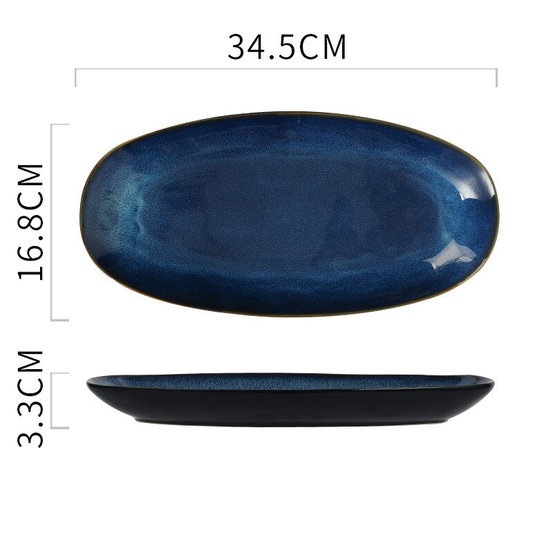 Oval Ceramic Shallow Plate Japanese Sushi Dish Ste... – Grandado