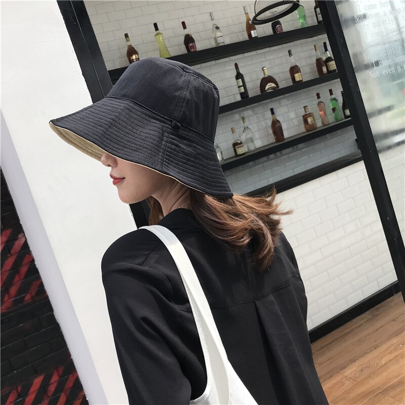 Hüte Frauen Neue doppelseitige Sonne Schatten Soli... – Vicedeal