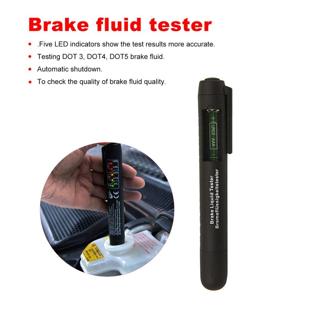 Brake Fluid Liquid Tester Oil Check Pen Auto 5 LED... – Vicedeal