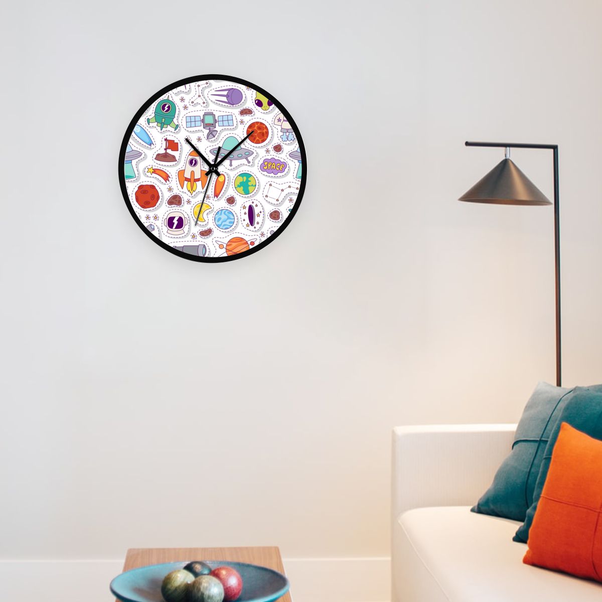 3D Cartoon Astronaut Space Wandklok Mode Woonkamer... – Grandado