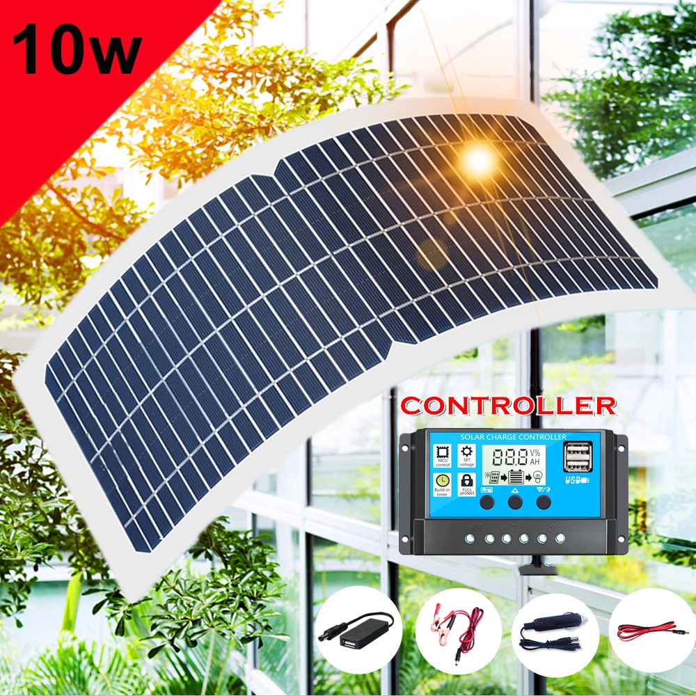 solar panel 12v 10w flexible transparent solar cha... – Vicedeal