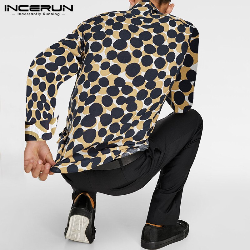 INCERUN mannen Polka Dot Afdrukken Lange Mouwen Le... – Grandado