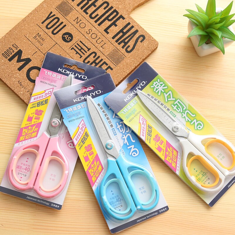 Japan KOKUYO Black Air Scissors Fluoride No Easy G... – Grandado