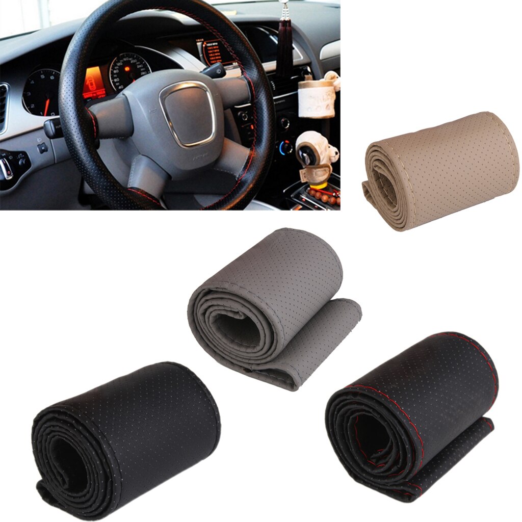 Universal DIY PU LEATHER STEERING WHEEL COVER PROT... – Grandado