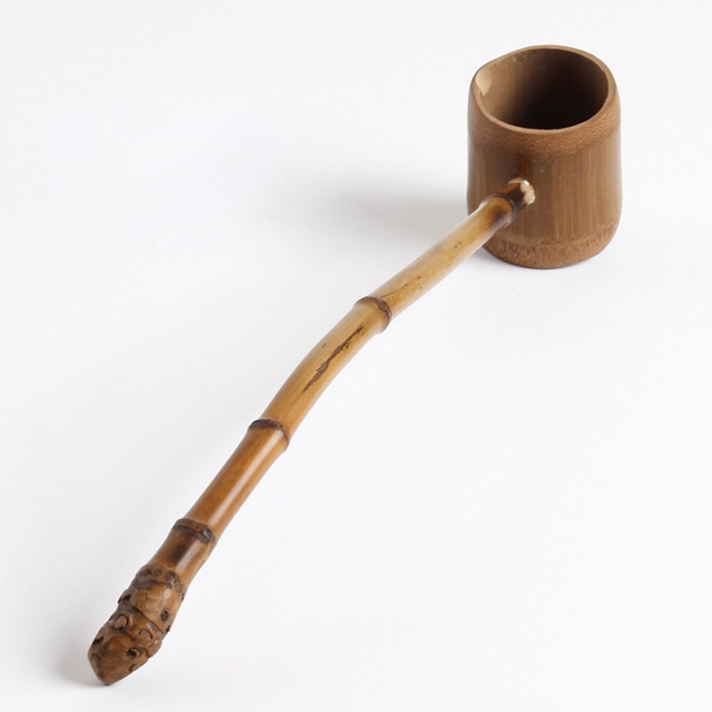 Long-handled Bailer Carbonized Bamboo Root Spoon W... – Grandado