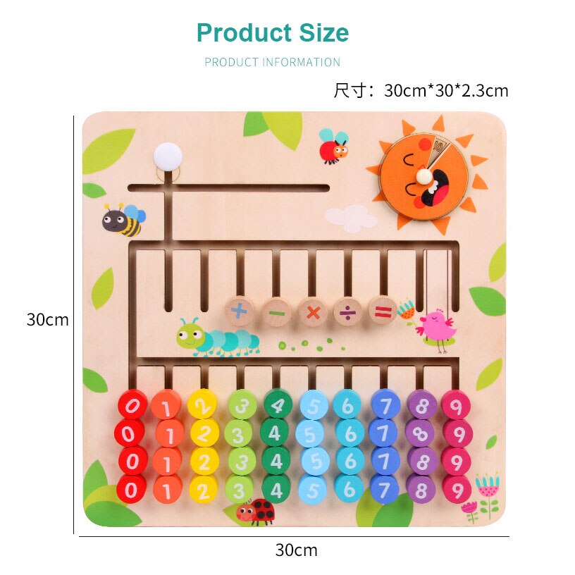 Kid Wooden Slide Puzzle Digital Matching Maze Game... – Grandado