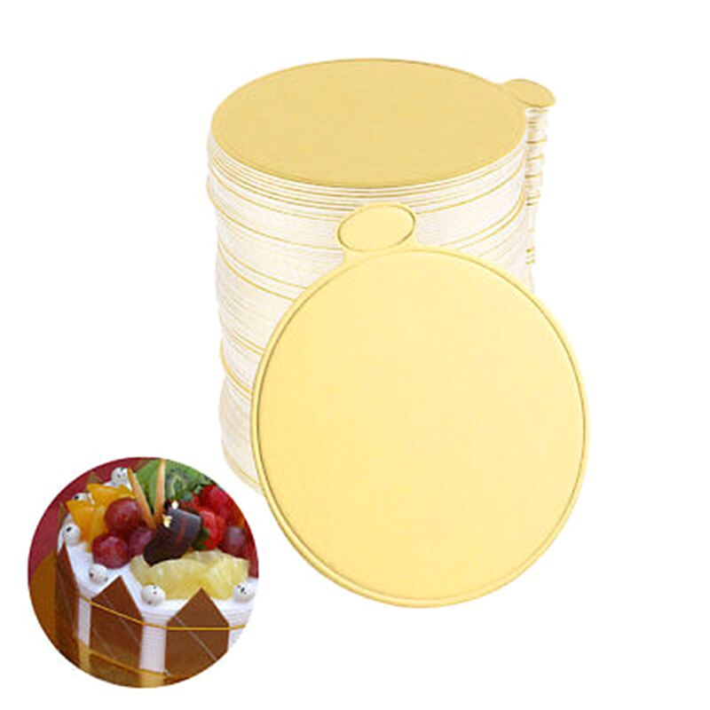 100 Stks/set Ronde Mousse Cake Boards Goud Papier ... – Grandado