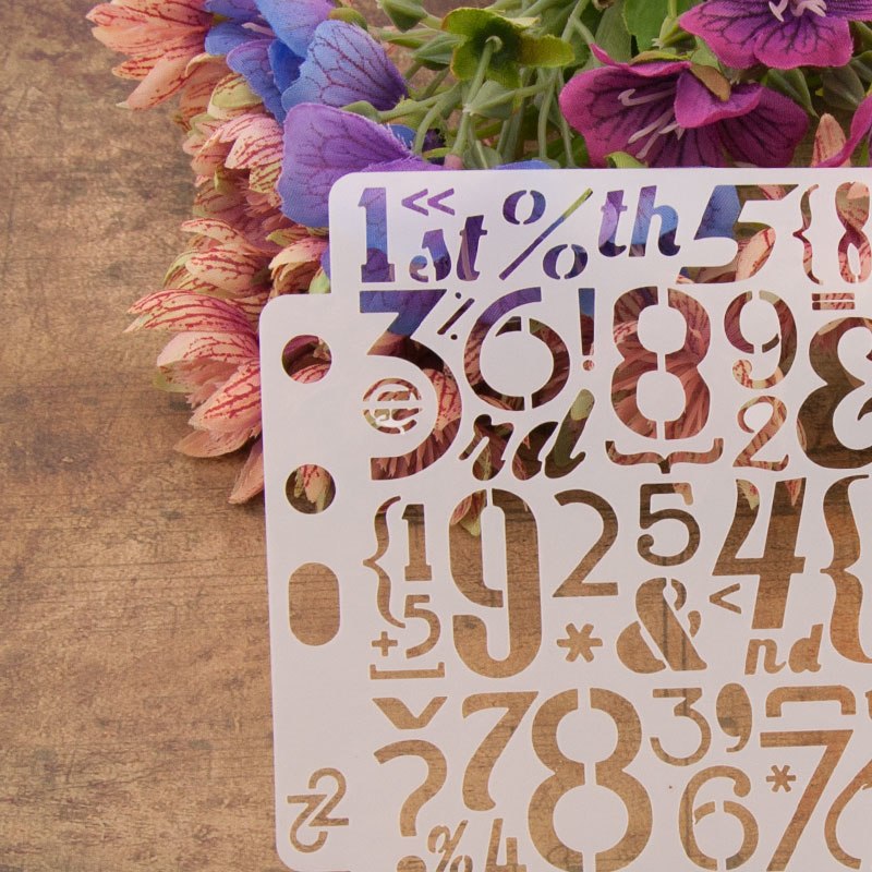 13cm Number Digit DIY Layering Stencils Wall Paint... – Grandado